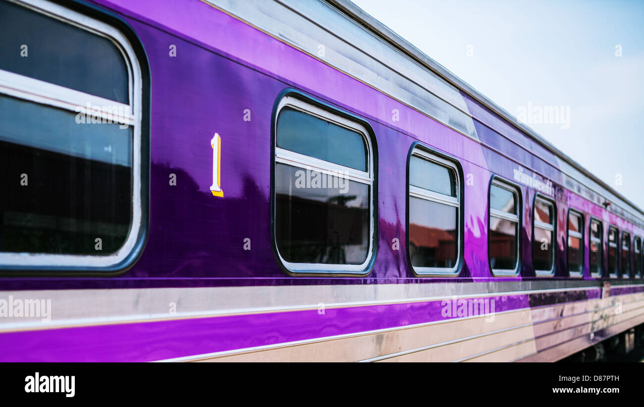 First class passenger train car Stock Photo - Alamy