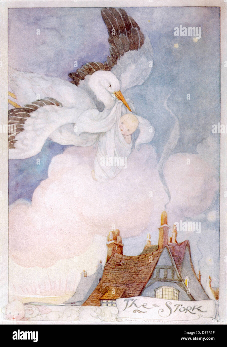 Baby bringing stork hi-res stock photography and images - Alamy