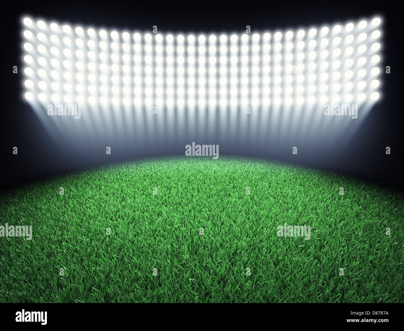 Sports arena spotlights and turf , 3d illustration Stock Photo - Alamy