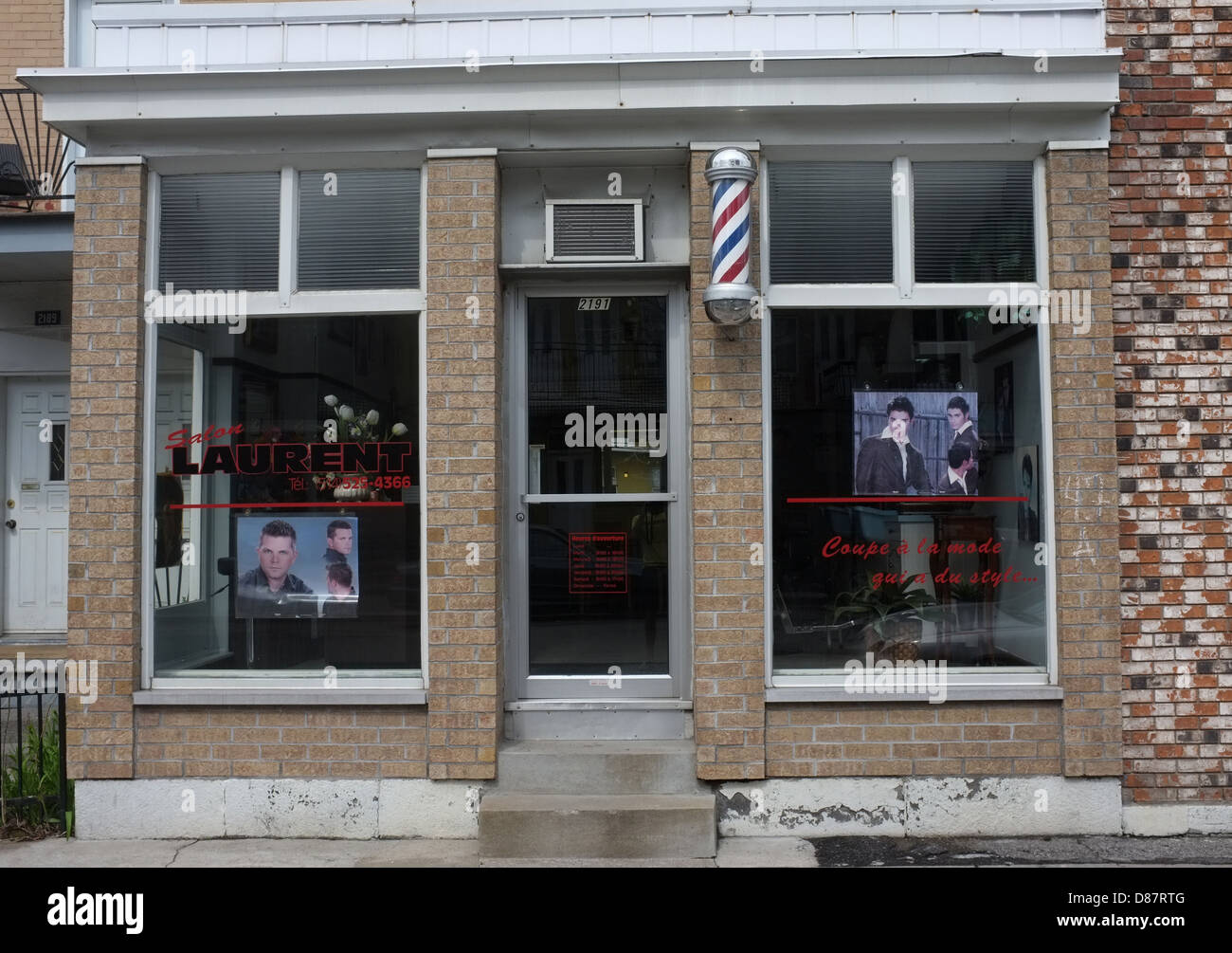 A Barber shop located within the Plateau of Montreal, Quebec Stock ...