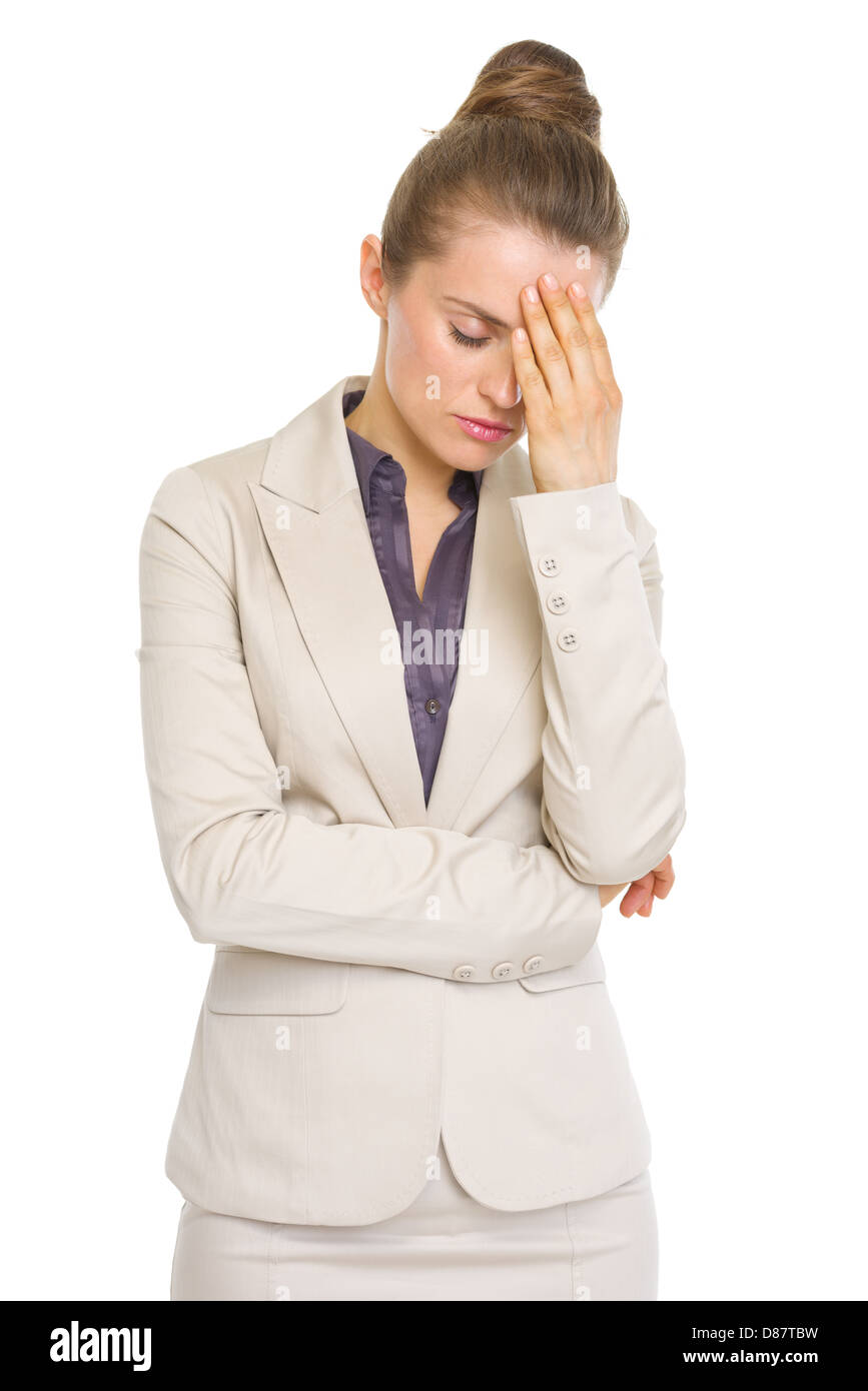 Portrait of stressed business woman Stock Photo - Alamy