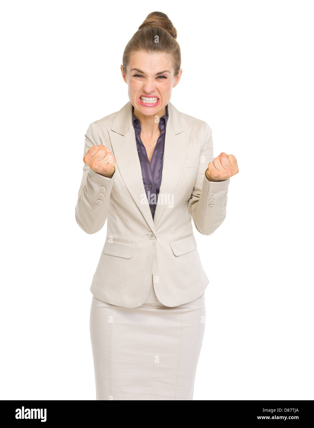 Portrait of angry business woman Stock Photo - Alamy