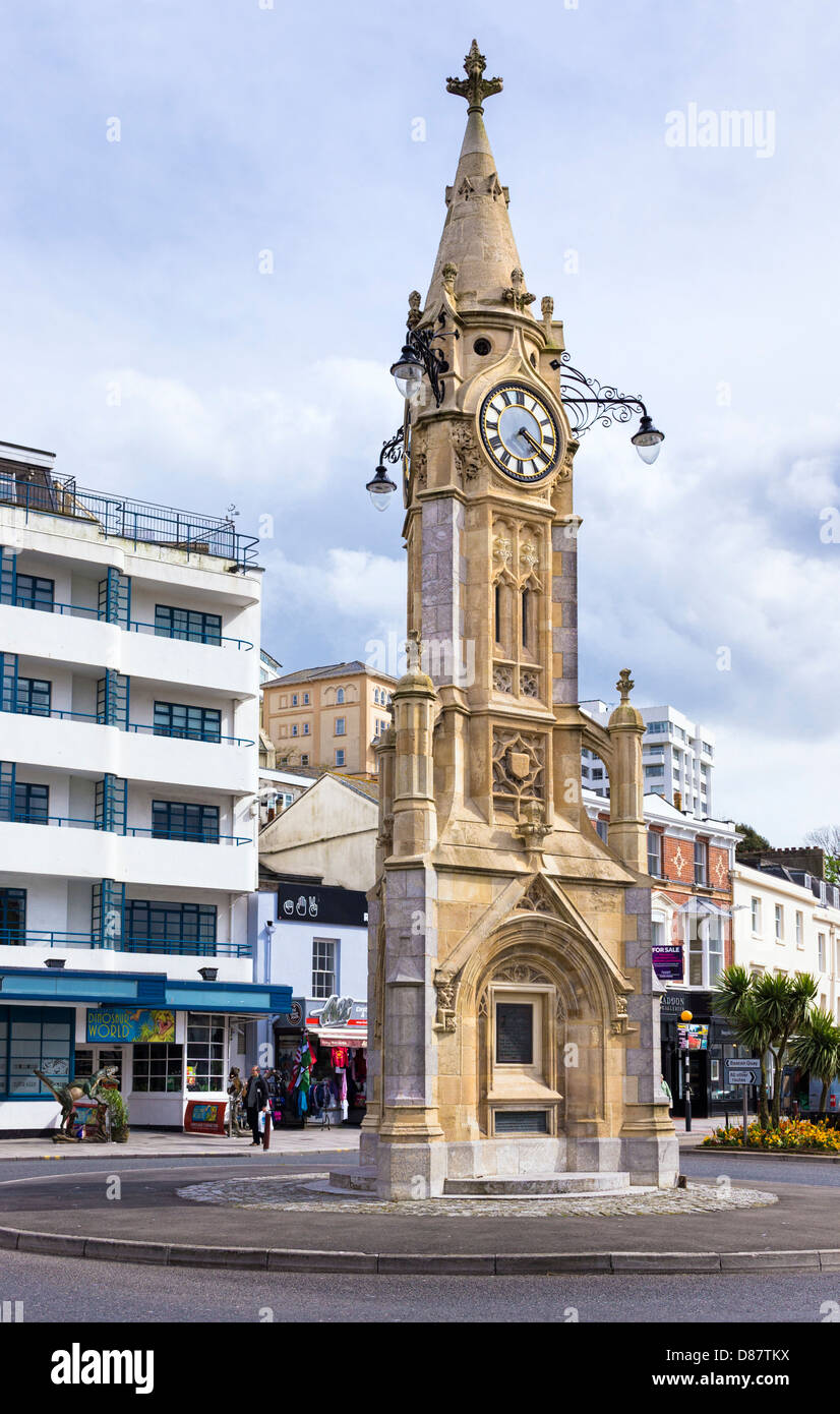 Historic clock tower in Torquay, Devon, UK Stock Photo - Alamy