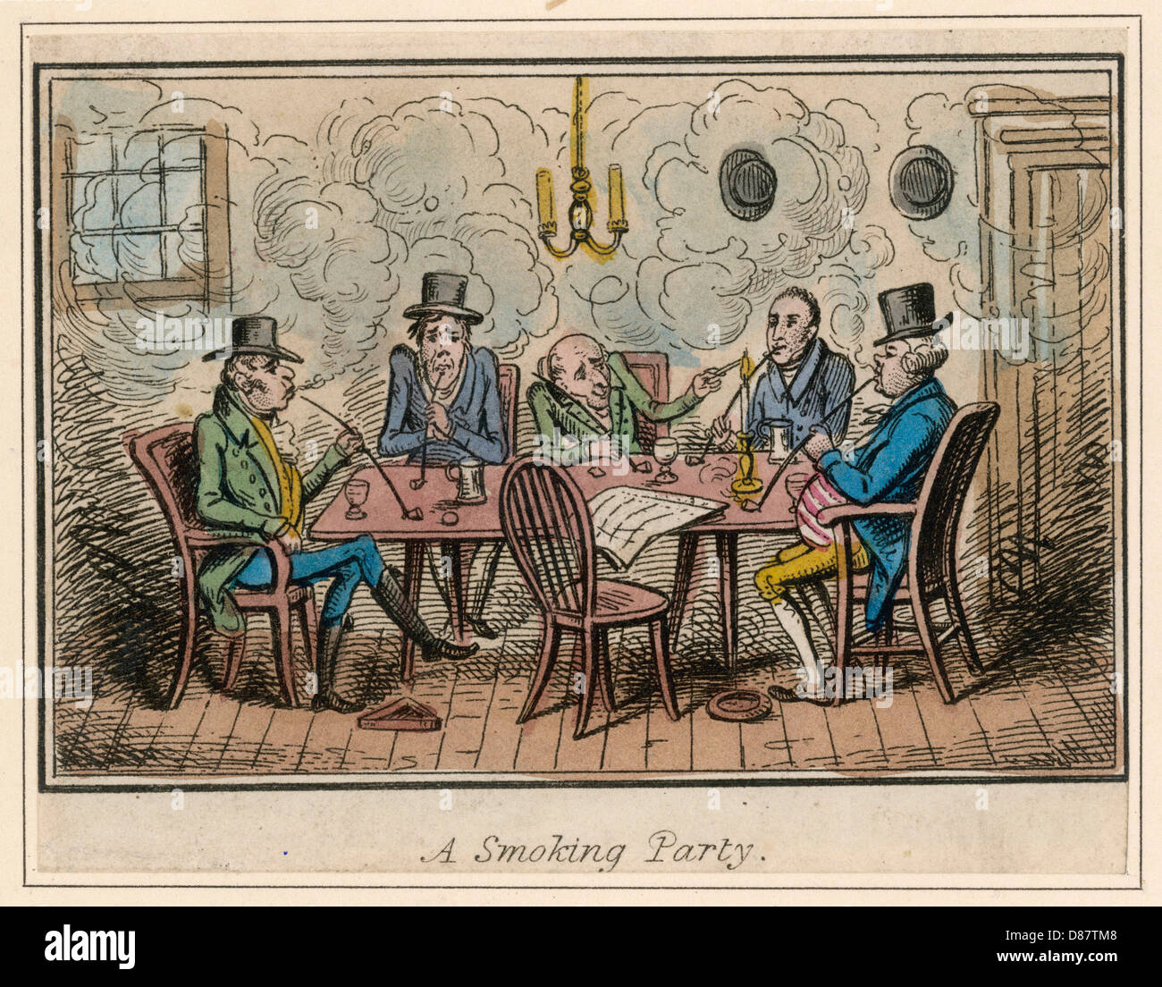 A SMOKING PARTY C. 1825 Stock Photo - Alamy