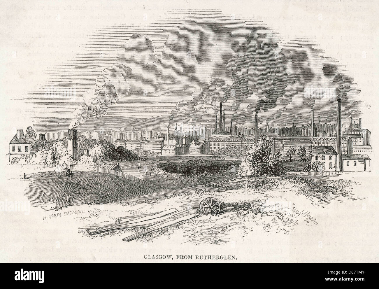Glasgow view, 1850 Stock Photo - Alamy