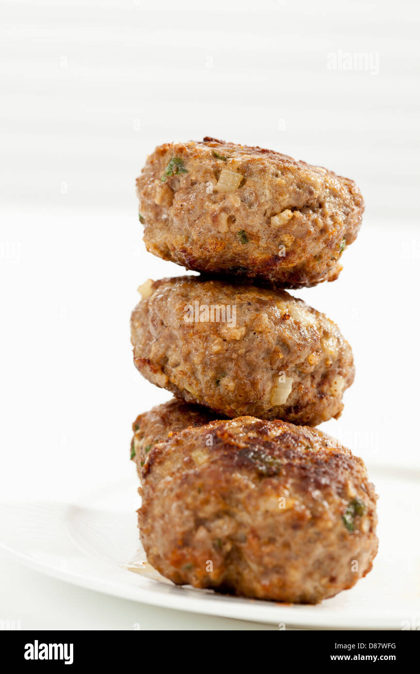 Stacked fried minced pork patties on plate, close up Stock Photo - Alamy
