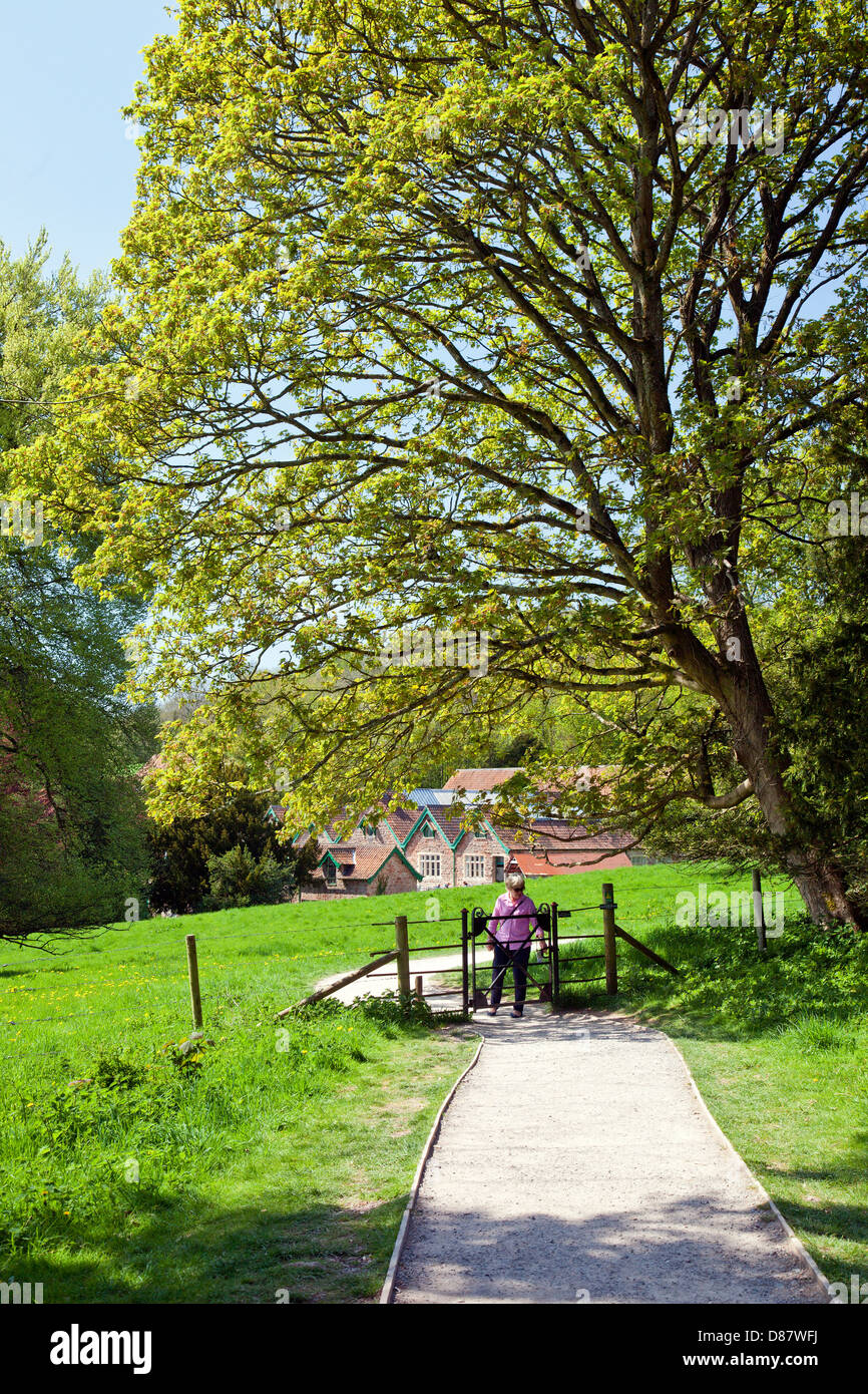 The pathway from the stable block and visitor centre to Tyntesfield ...