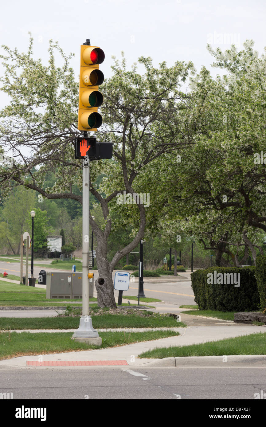 Traffic signal in downtown Montague, MI Stock Photo - Alamy
