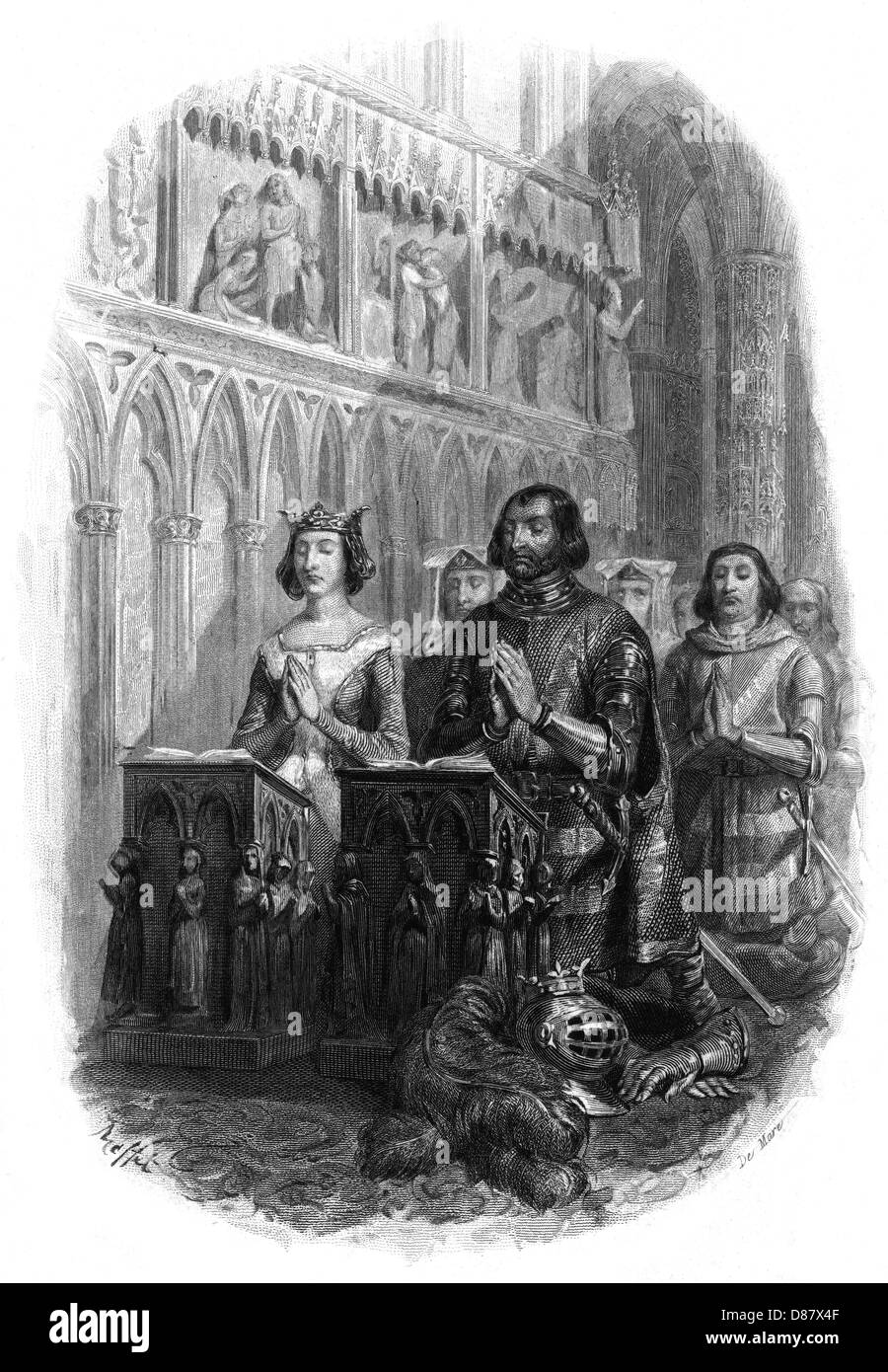 KNIGHT AT CHURCH Stock Photo - Alamy