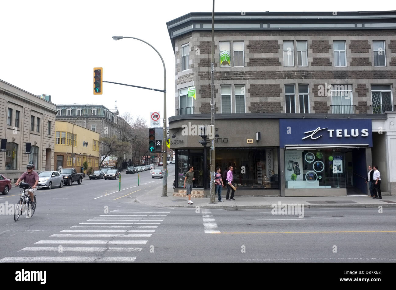 A Telus store located on Saint-Denis Street in Montreal, Quebec Stock ...