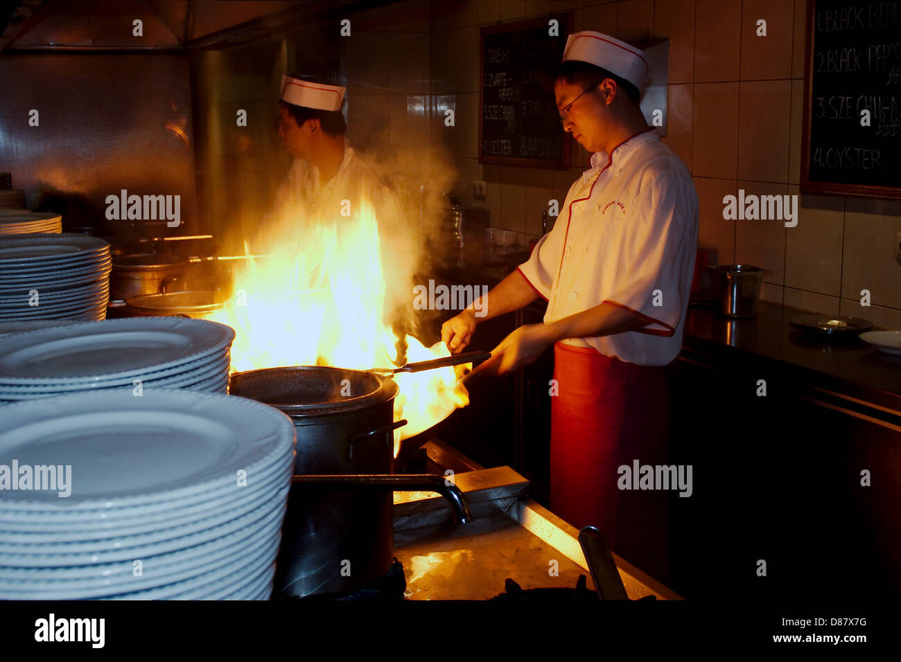 Chinese kitchen in Wok Restaurant Stock Photo - Alamy