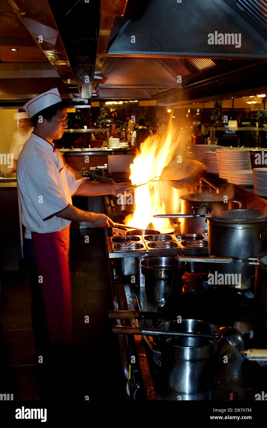 Chinese kitchen in Wok Restaurant Stock Photo - Alamy