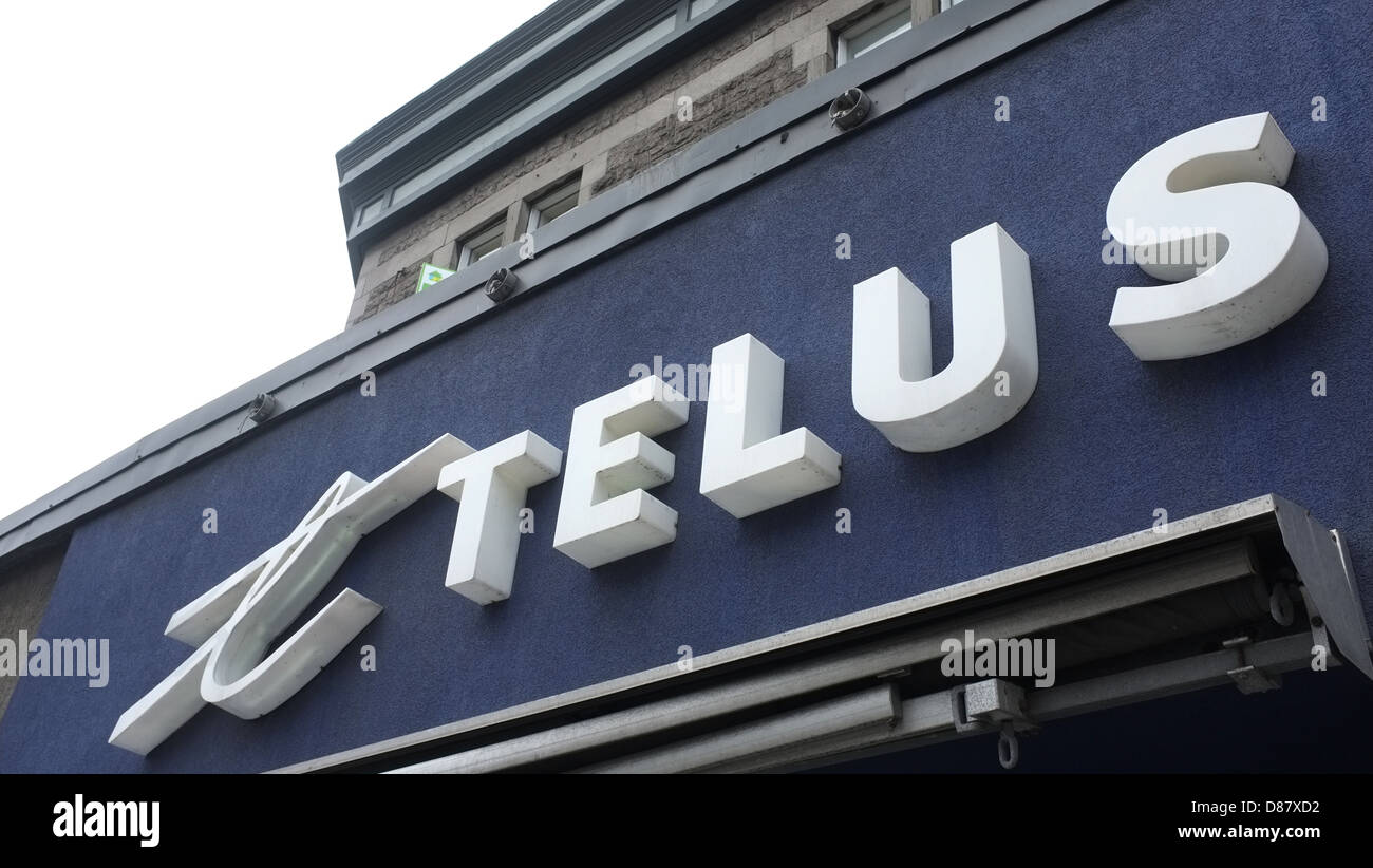 A Telus store located on Saint-Denis Street in Montreal, Quebec Stock ...