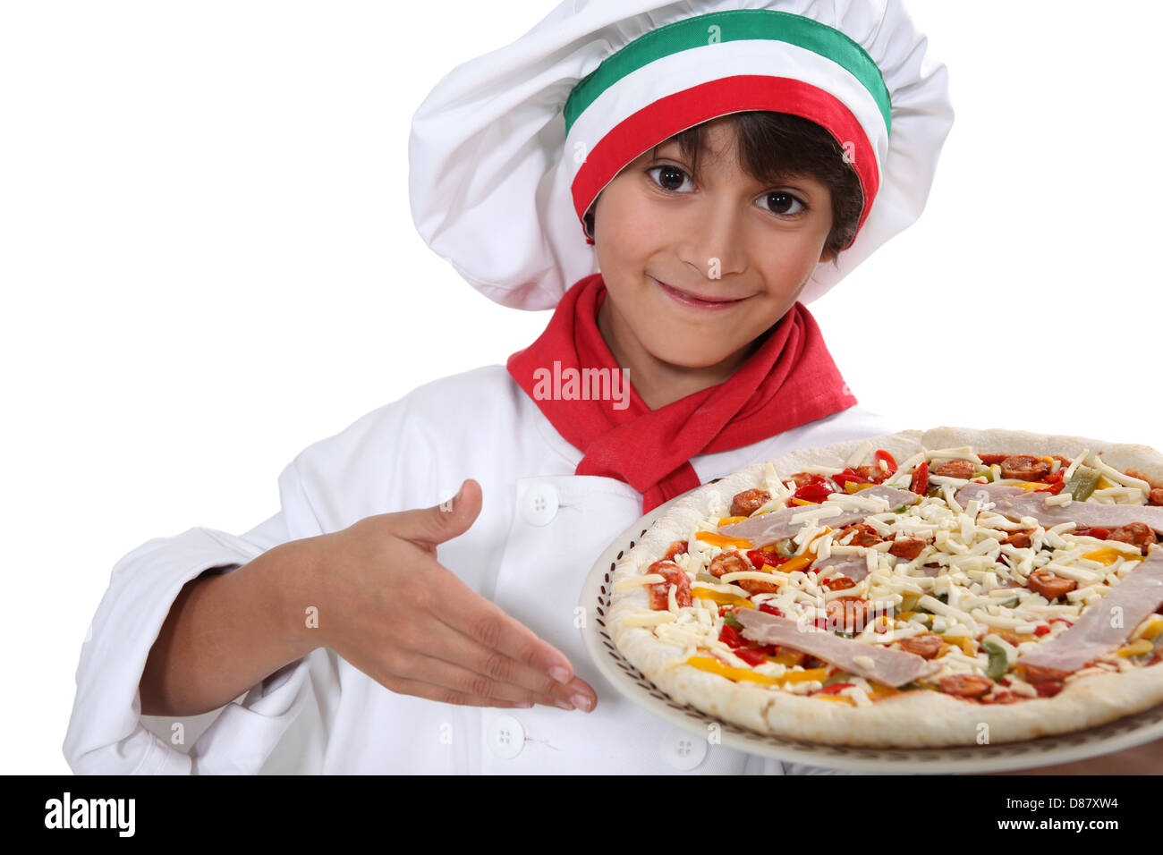 Child cook pizza Stock Photo - Alamy