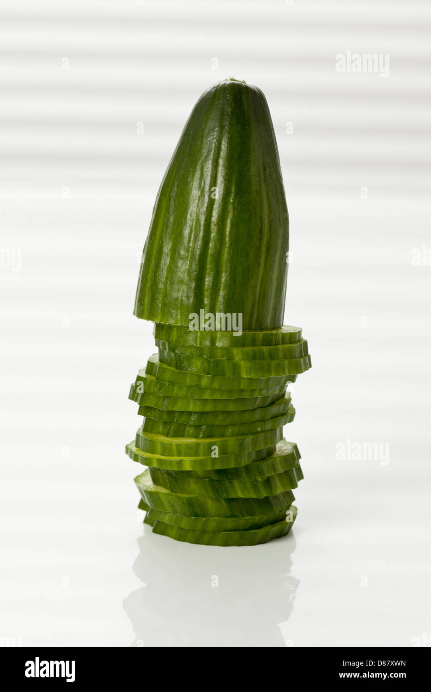 Sliced cucumber, close up Stock Photo - Alamy