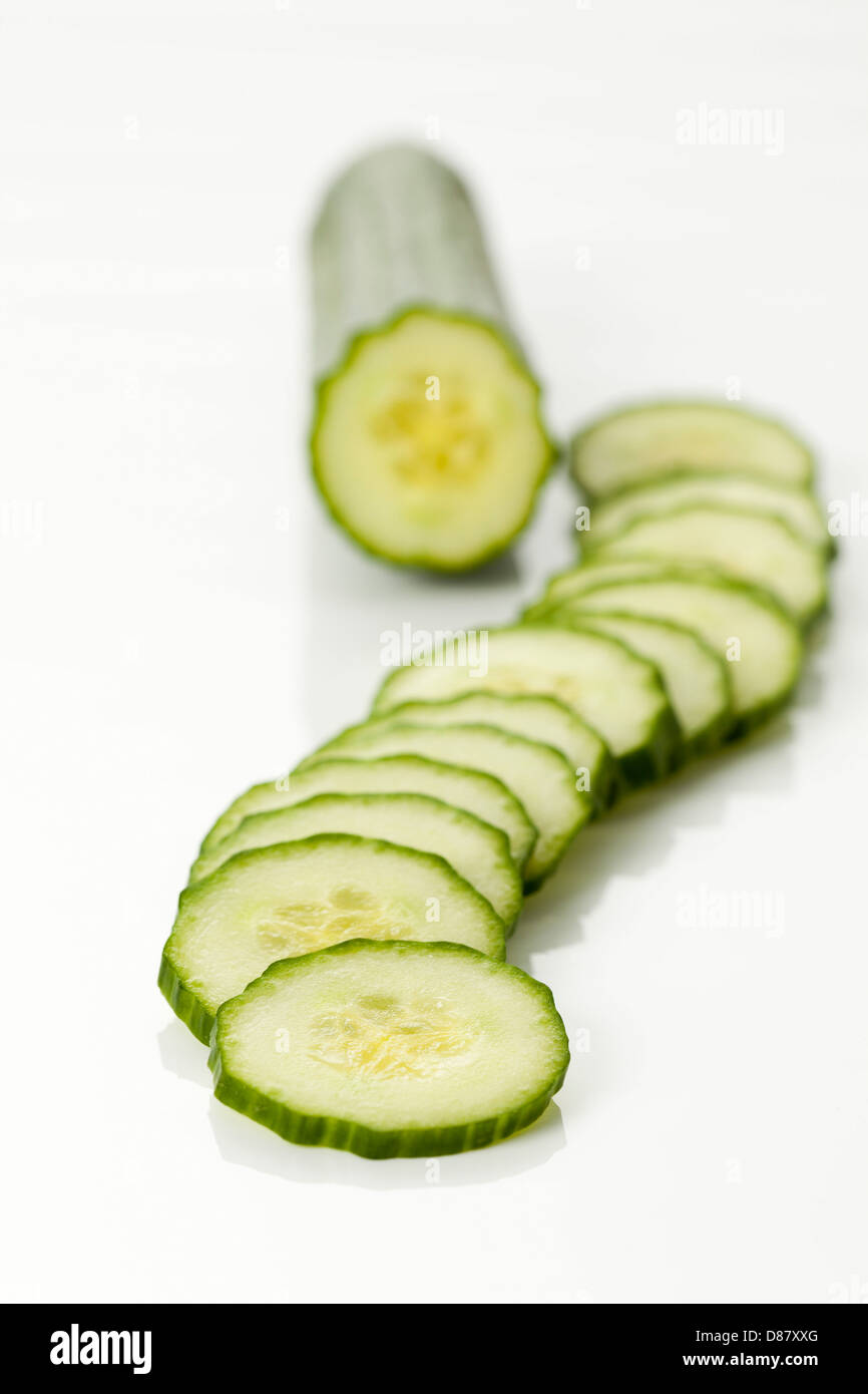 Sliced cucumber, close up Stock Photo - Alamy