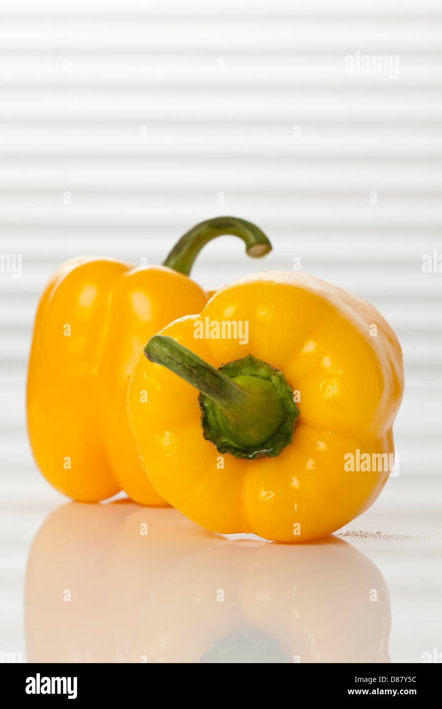 Yellow paprikas, close up Stock Photo - Alamy