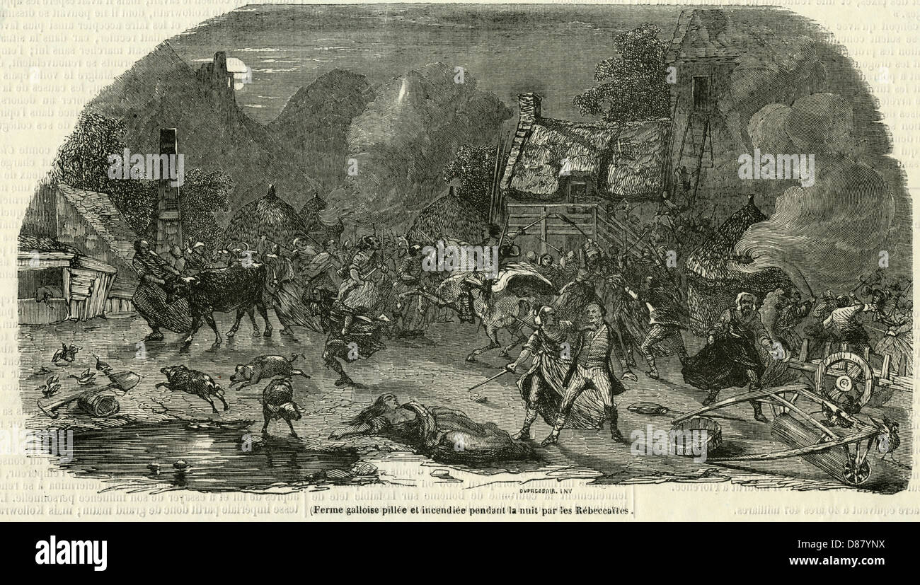 The Rebecca Riots - 1843 Stock Photo - Alamy