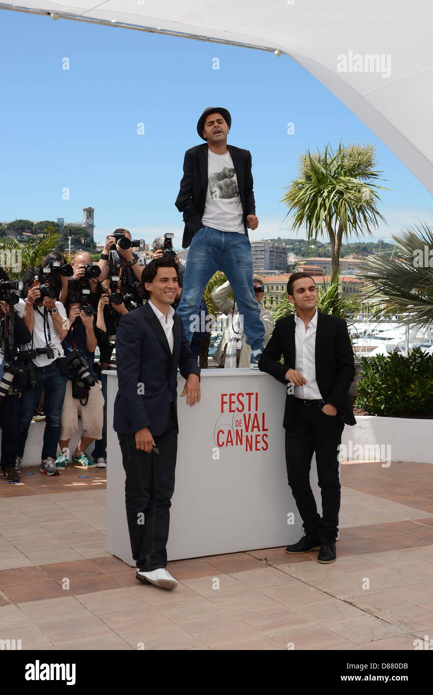 Cannes, France. May 21, 2013. Actor Jamel Debbouze jumps during the ...