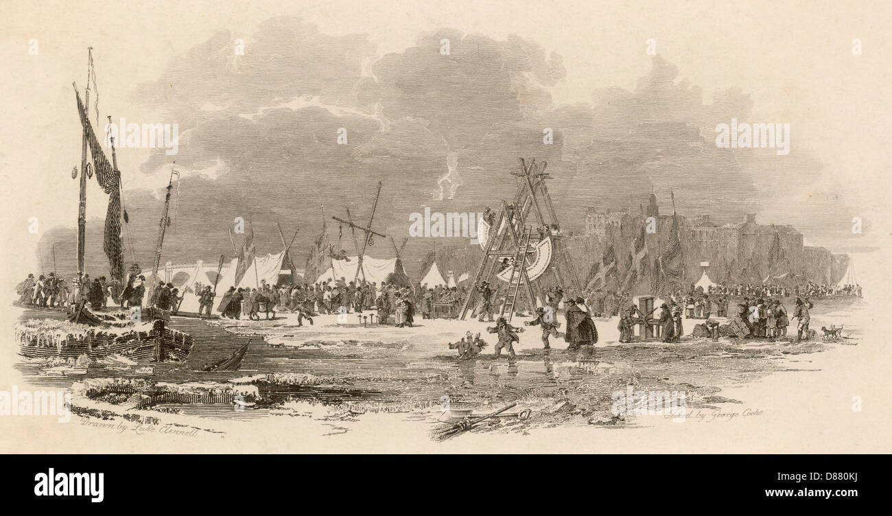 Frost Fair Thames 1814 Stock Photo - Alamy