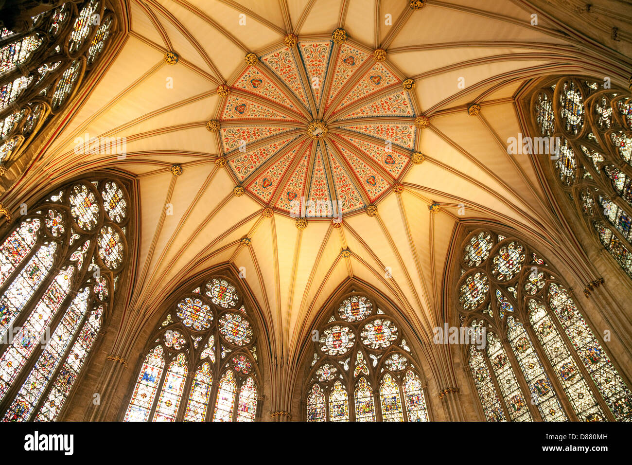The roof of the 13th century Chapter House, part of York Minster ...