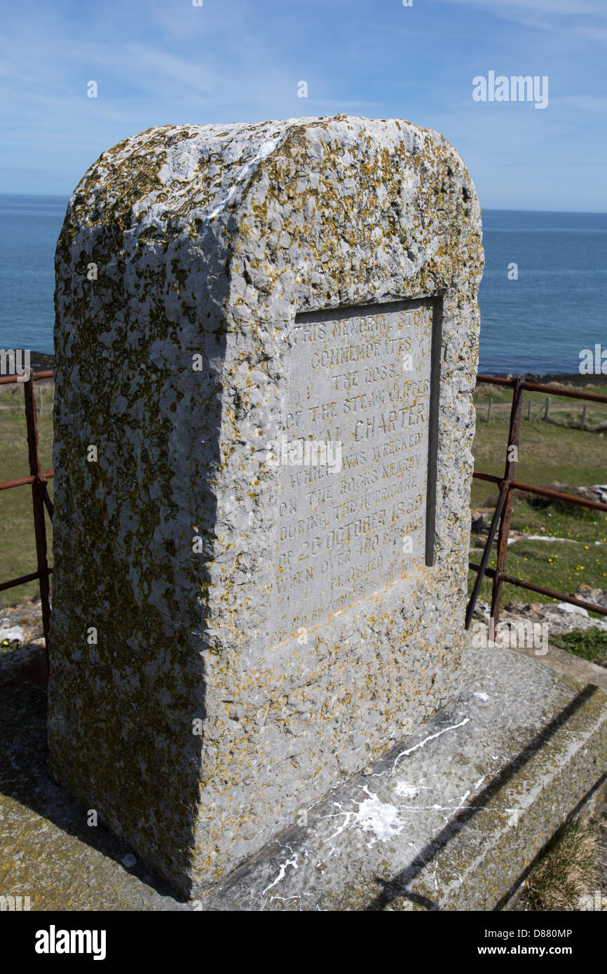 The Wales Coastal Path in North Wales. The Royal Charter memorial ...