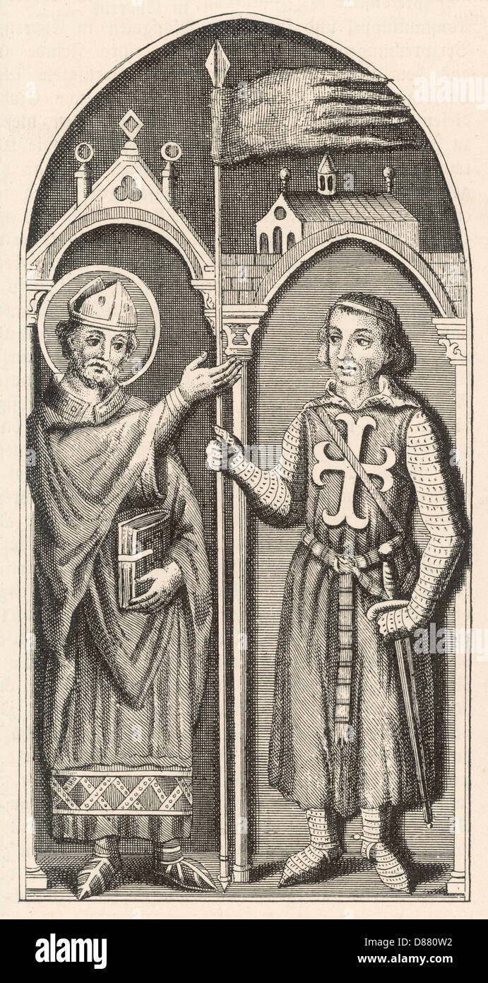 KNIGHT RECEIVES STANDARD Stock Photo - Alamy