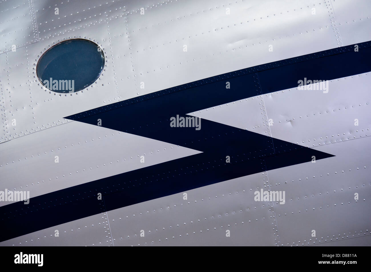 lightening flash on airplane fuselage Stock Photo - Alamy