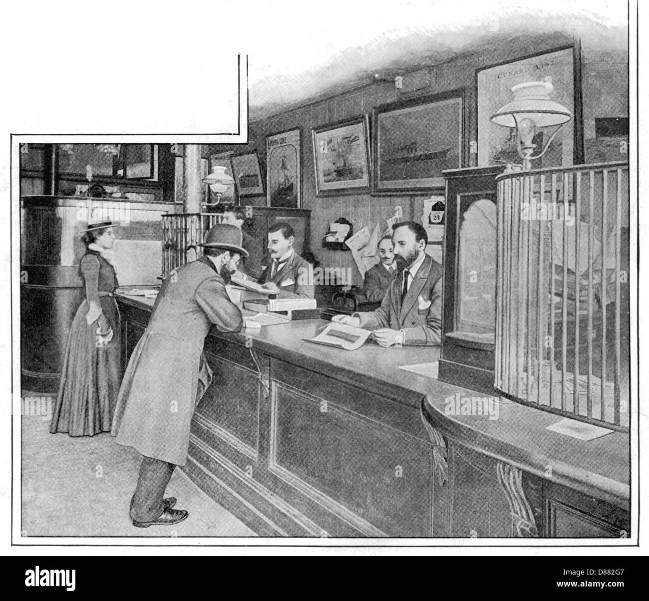 High street bank 1900 Stock Photo - Alamy
