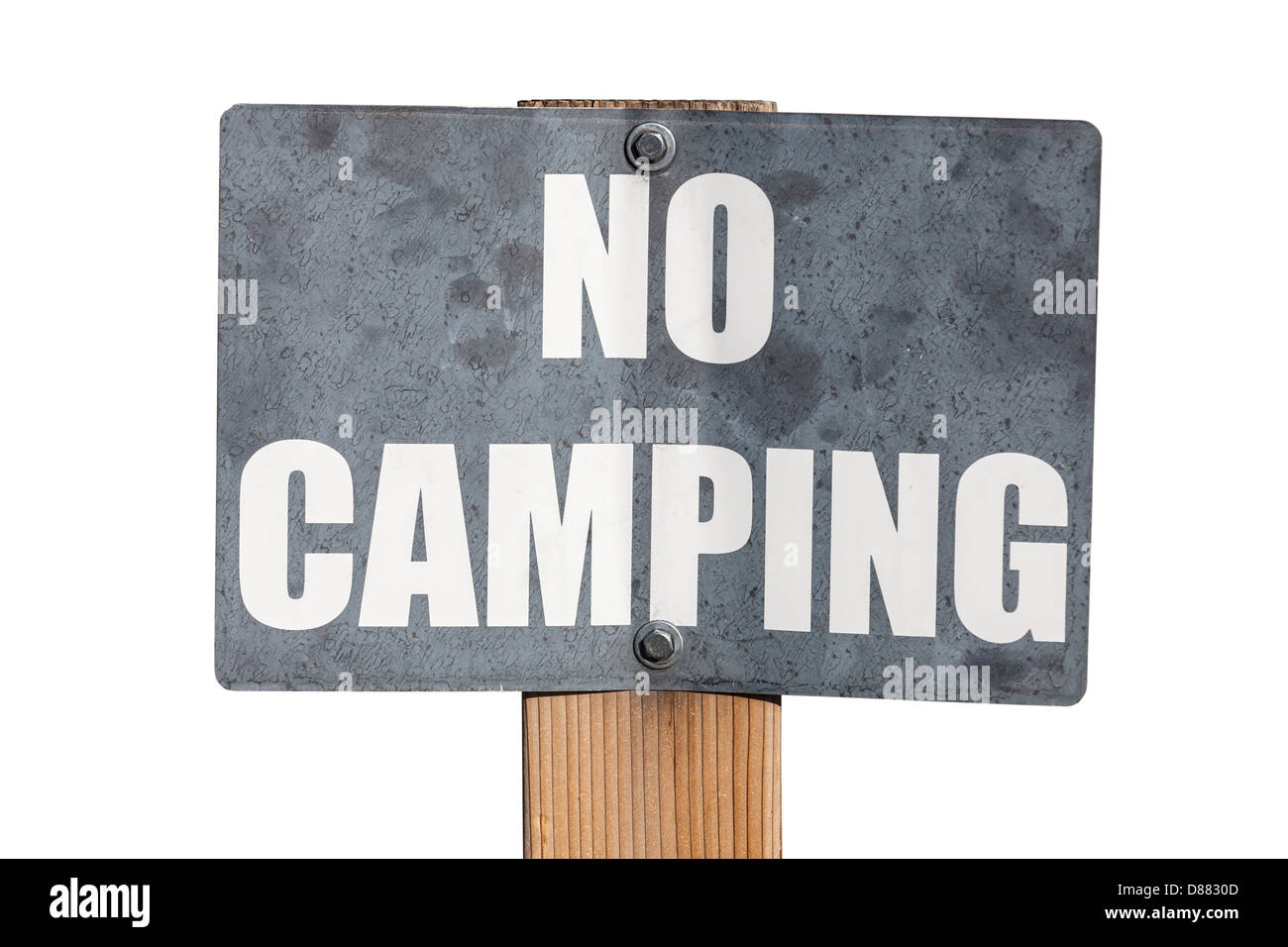 Old no camping sign isolated with clipping path Stock Photo - Alamy