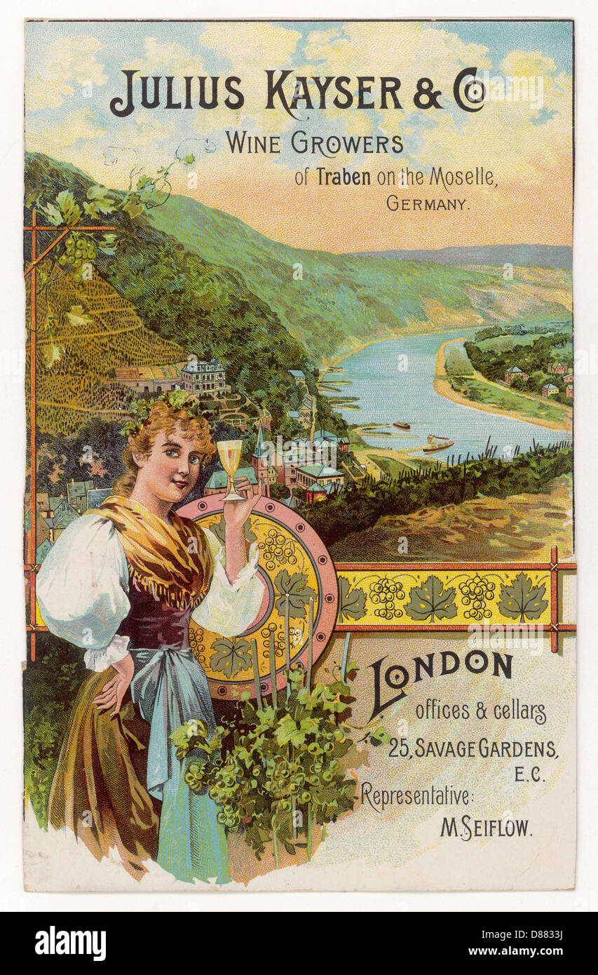 Advert German Wine Stock Photo - Alamy