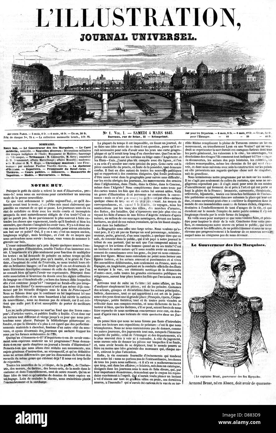 First Edition of L ILLUSTRATION 1843 Stock Photo - Alamy