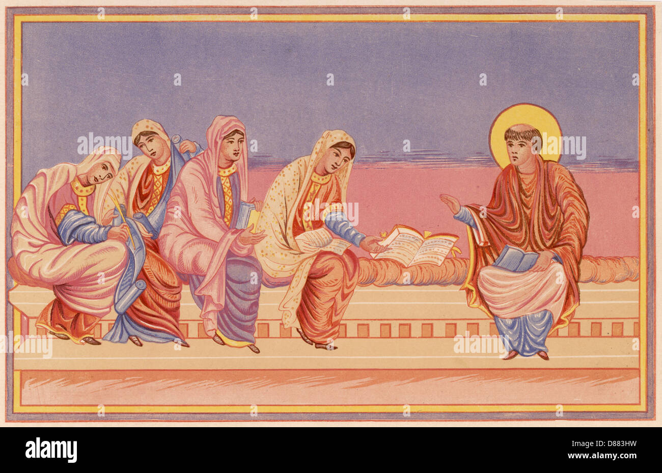 Frankish Women, Priest Stock Photo - Alamy