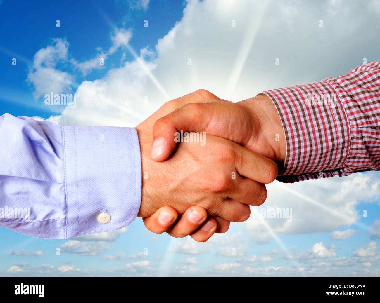 Handshake concept isolated on white Stock Photo - Alamy