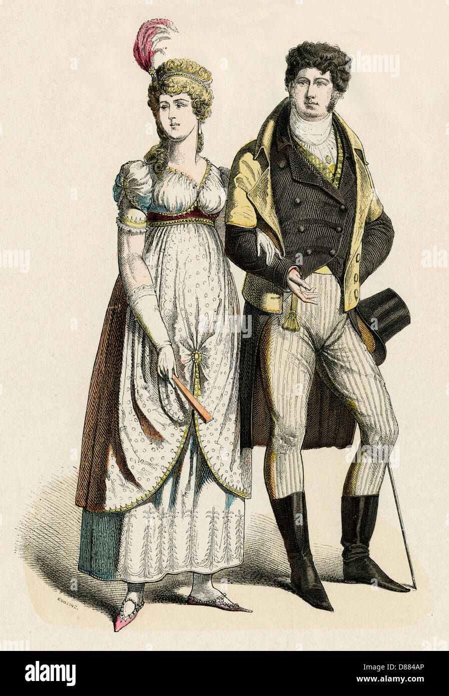 German Couple 1800 Stock Photo - Alamy