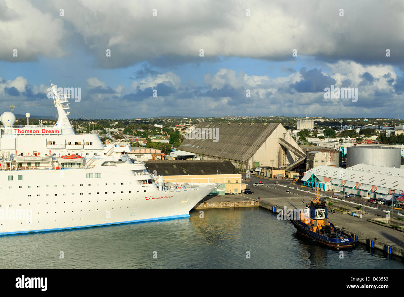 Thomson Dream cruise ship in Deep Water Harbour,Bridgetown,Barbados ...