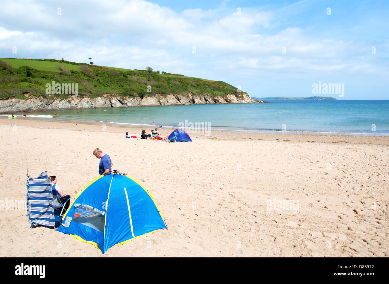 Early summer at Swanpool Beach near Falmouth in Cornwall, UK Stock ...