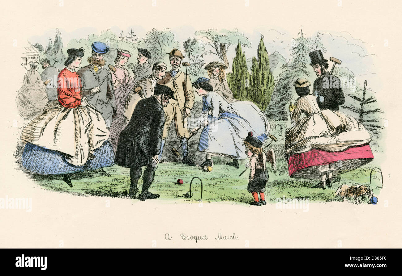 Croquet Match 1862 Stock Photo - Alamy
