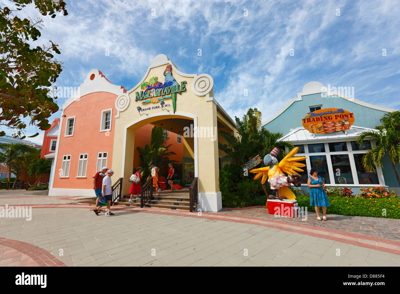 Shops for tourists on Grand Turk, Turks and Caicos islands Stock Photo ...