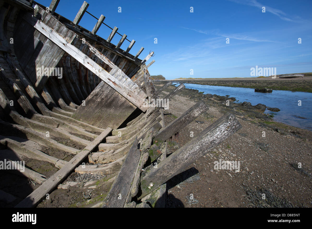 The Wales Coastal Path in North Wales. Picturesque view of shipwrecked ...