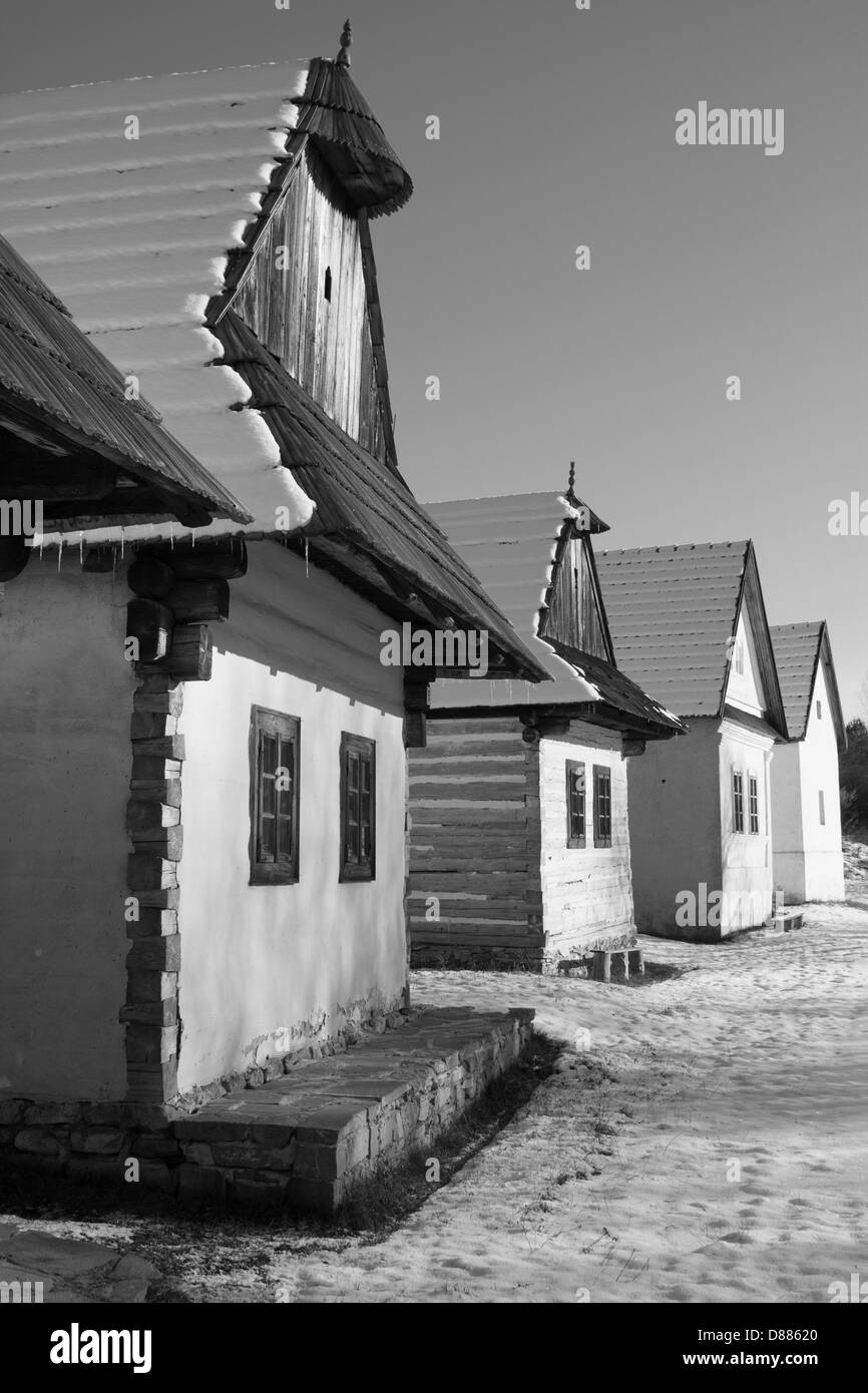 Old cottages village in Black and White Stock Photos & Images - Alamy