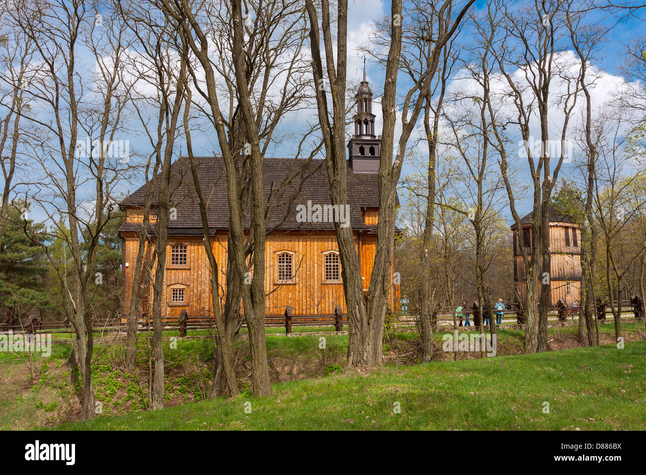 18th-century timber church with a belfry from Drążdżewo village in ...