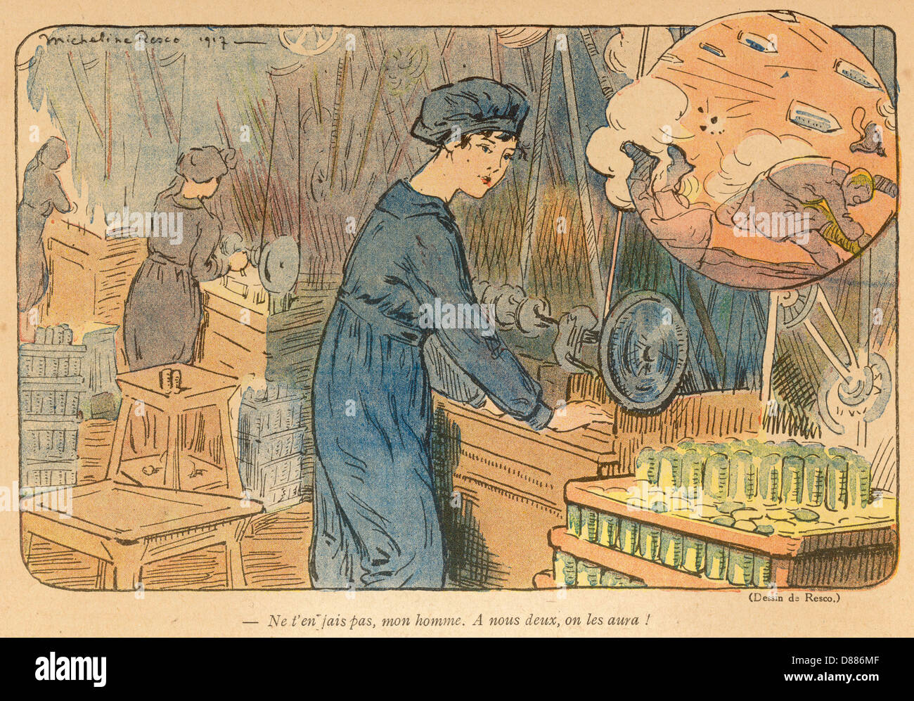Wwi Woman In Factory Stock Photo - Alamy