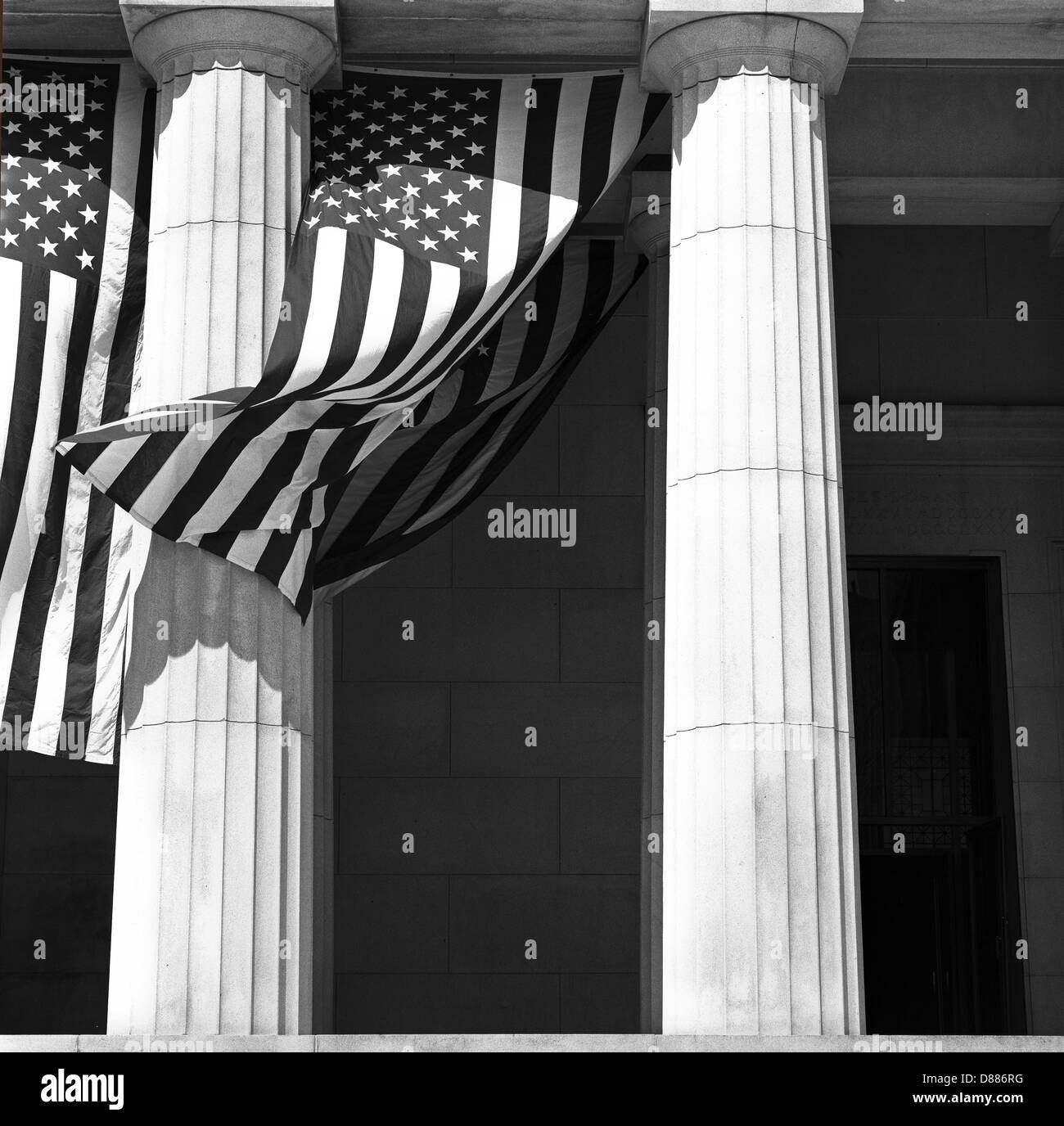 American National Flags Black and White Stock Photos & Images - Alamy