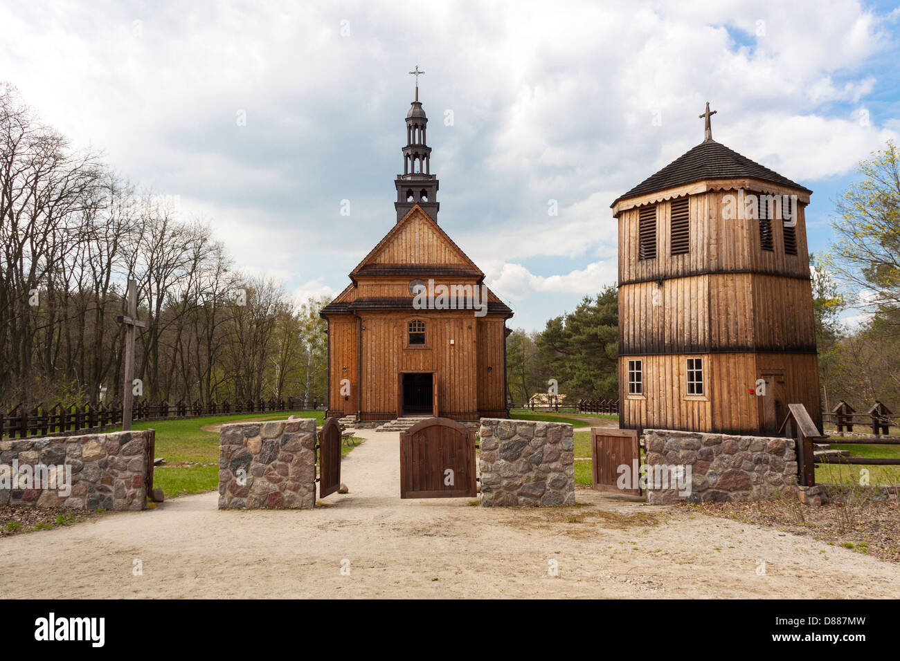 18th-century timber church with a belfry from Drążdżewo village in ...