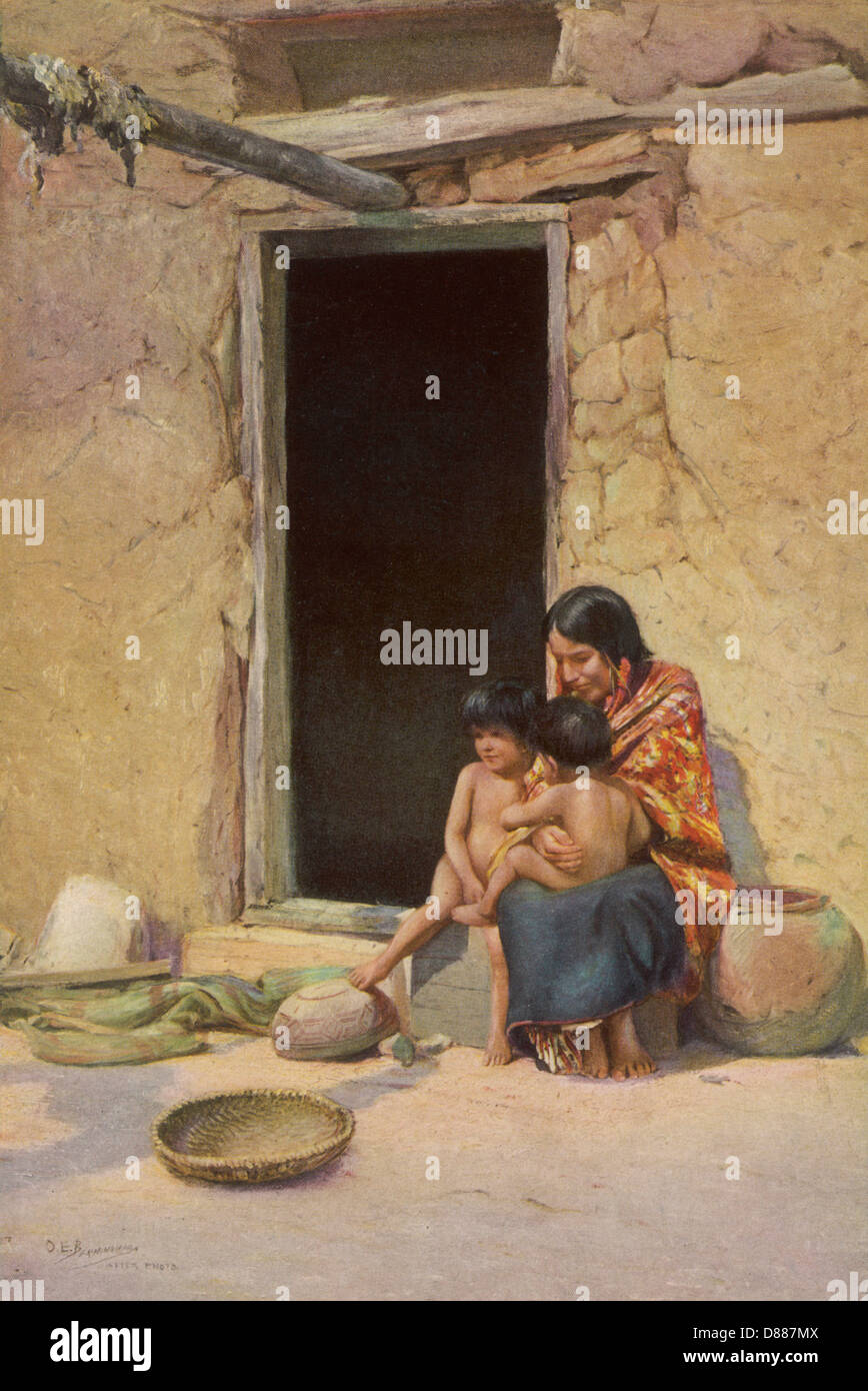 HOPI MOTHER AND CHILDREN Stock Photo - Alamy
