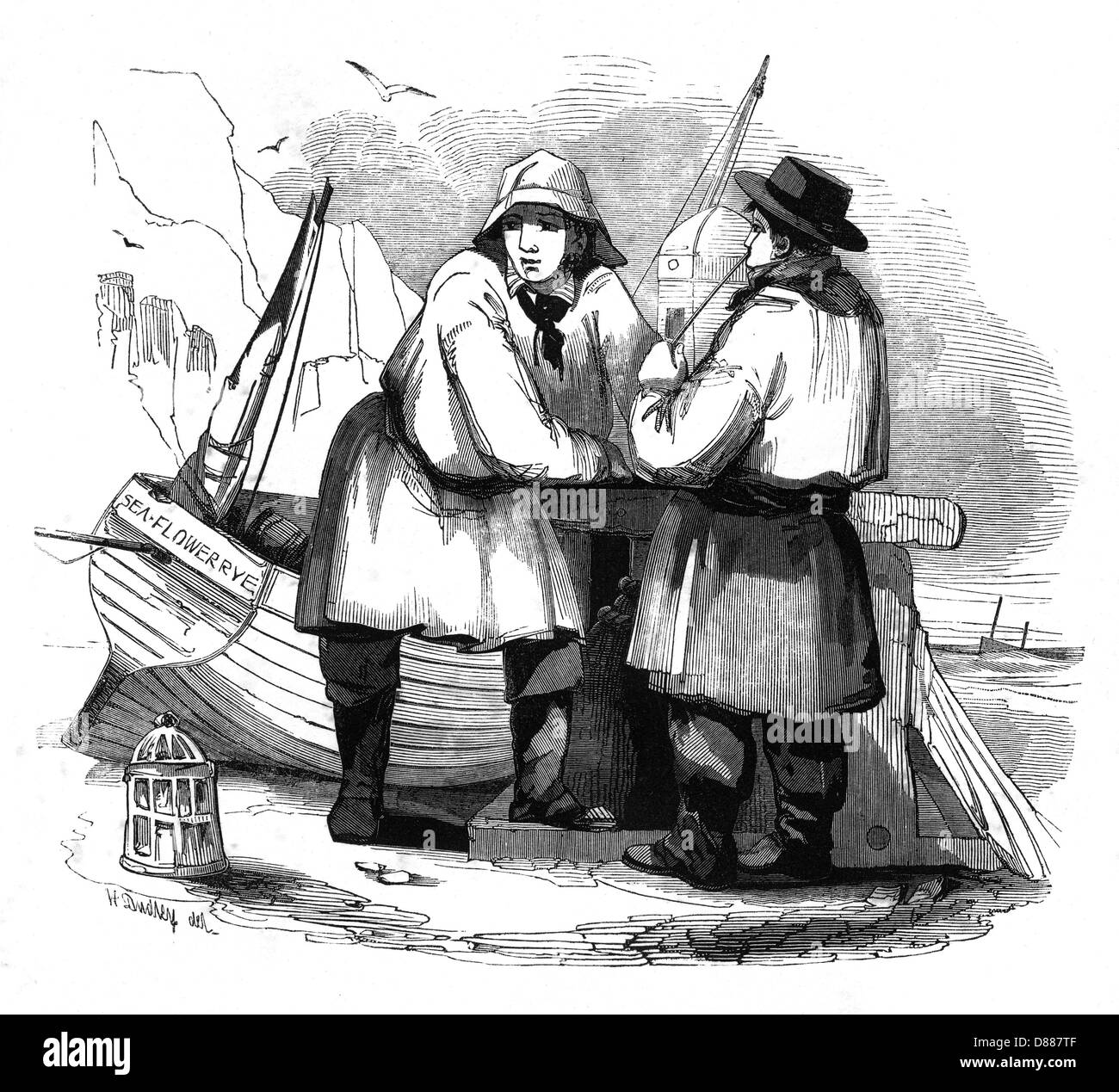 Fishermen boat beach Black and White Stock Photos & Images - Alamy