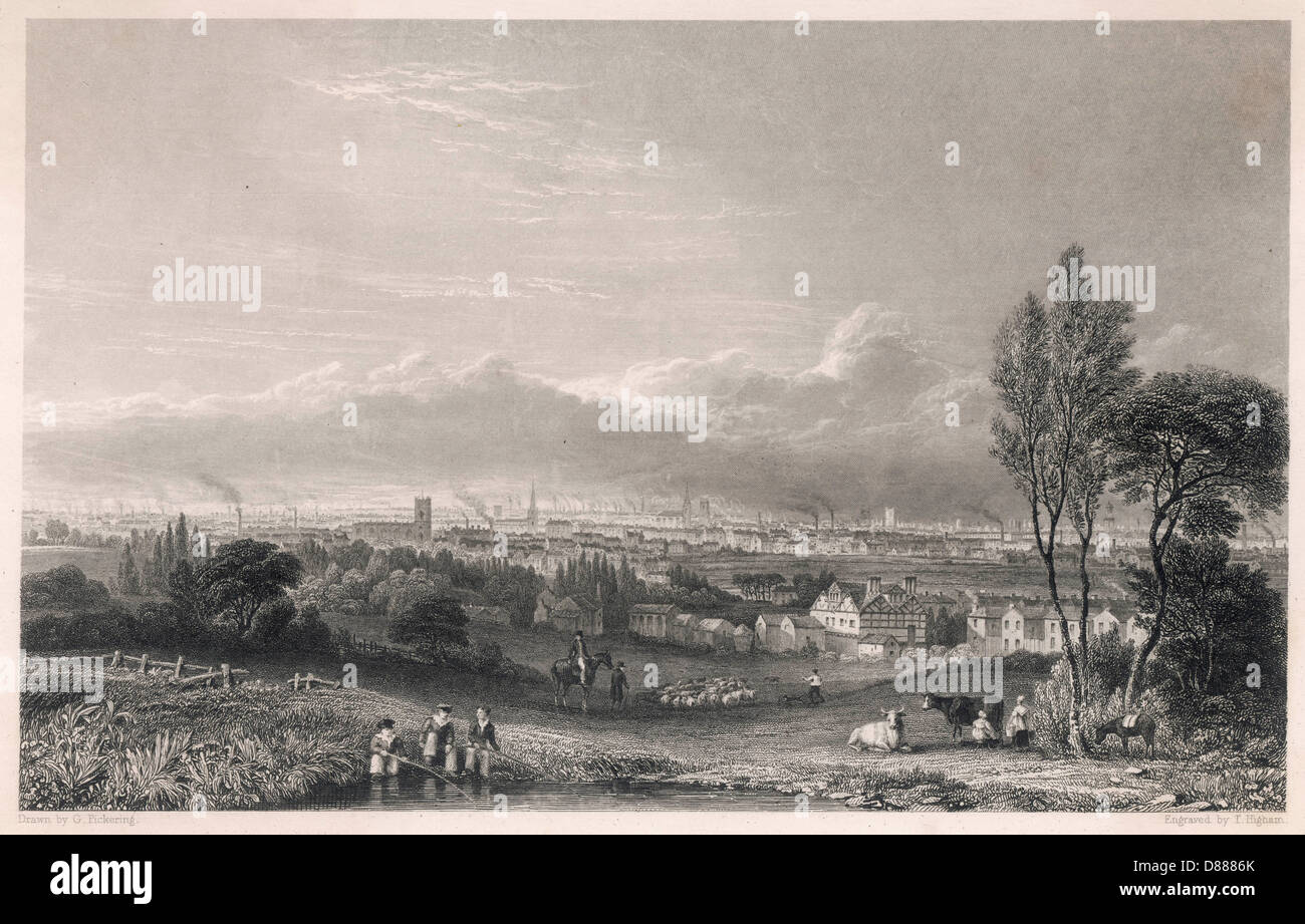 Manchester View 1834 Stock Photo - Alamy