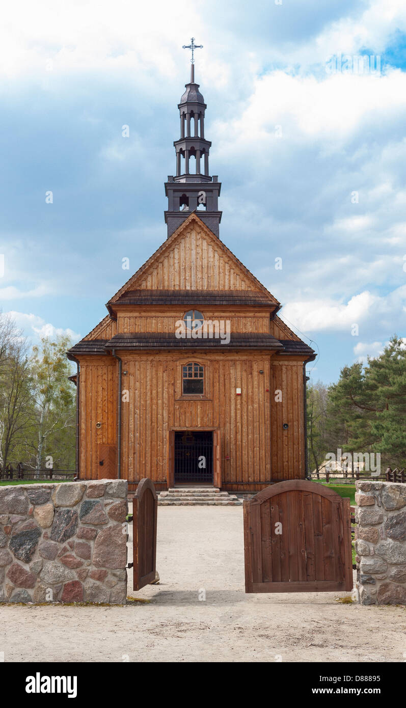 18th-century timber church with a belfry from Drążdżewo village in ...