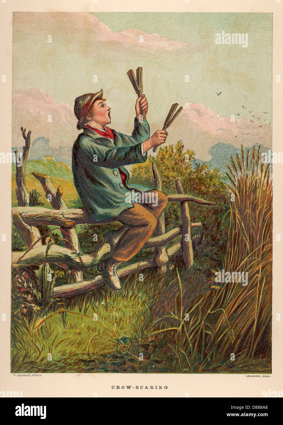 BOY SCARING CROWS Stock Photo - Alamy